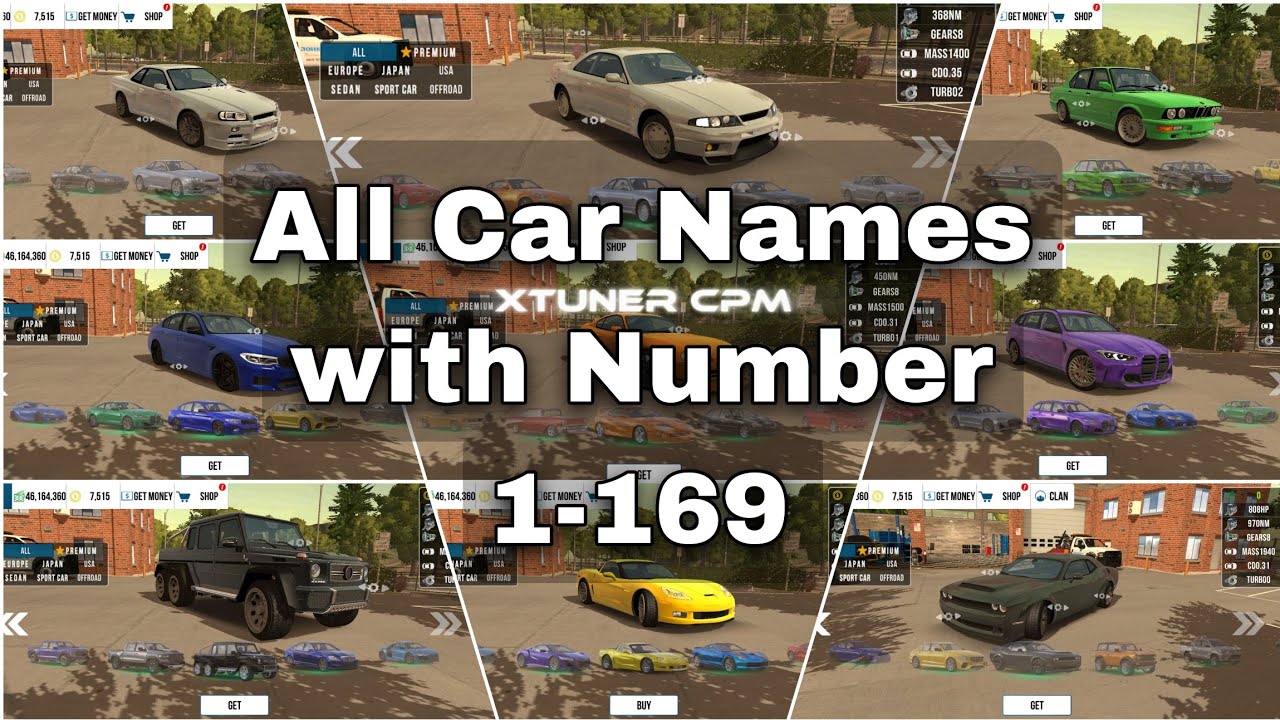 All Car Names with Number in Car Parking Multiplayer [ UPDATED 2024 ...