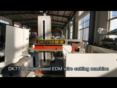 DK7735 high speed EDM wire cutting machine - YouTube