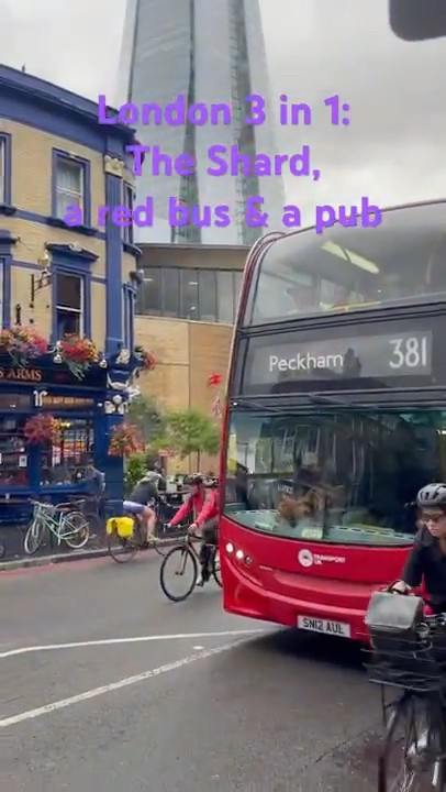 The Shard; a red bus & a pub #london 3 iconic images - YouTube