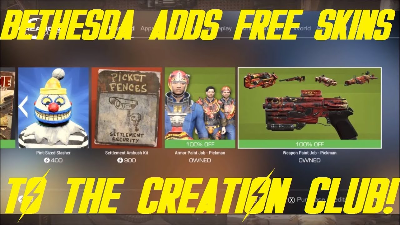 Bethesda Adds Free Weapon & Armour Skins To The Creation Club! Fallout ...
