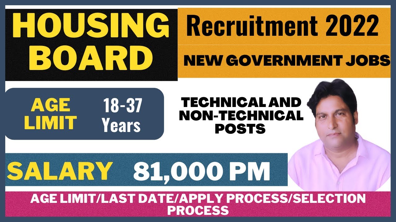 Housing Board Recruitment 2022 | New government jobs | recent govt jobs ...