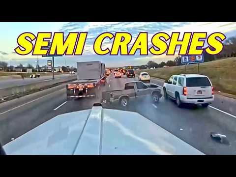 Best of Semi Truck Crashes Compilation - 1