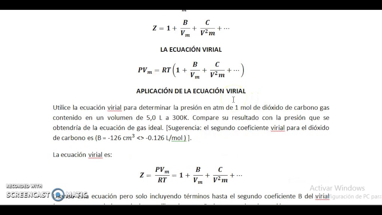Ecuación Virial - YouTube