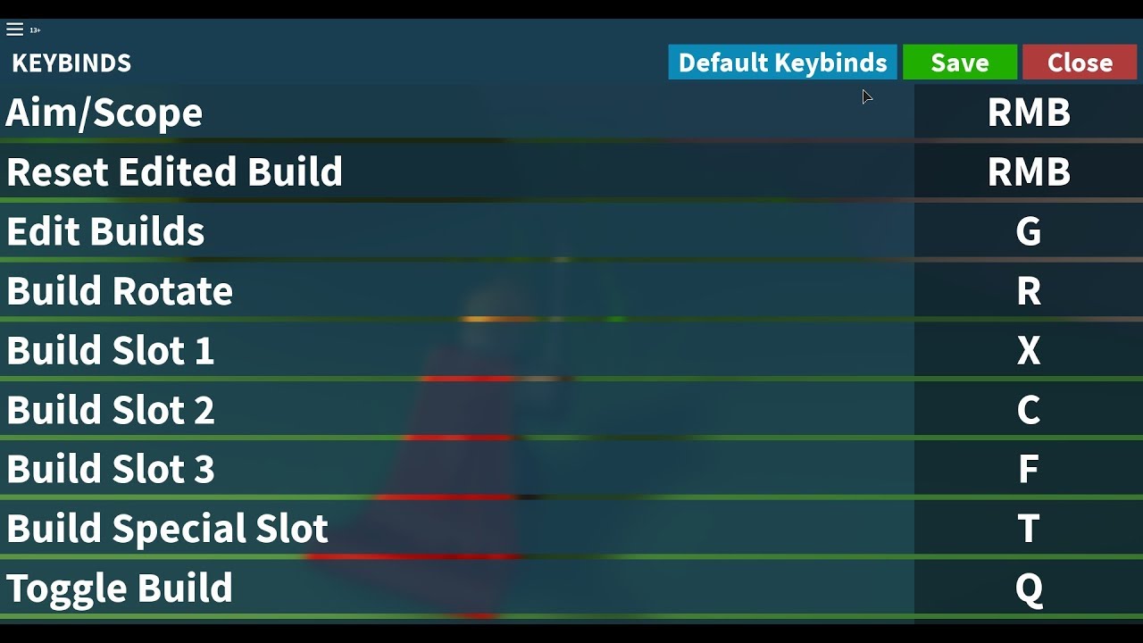 My Keybinds and stats Island royale roblox - YouTube