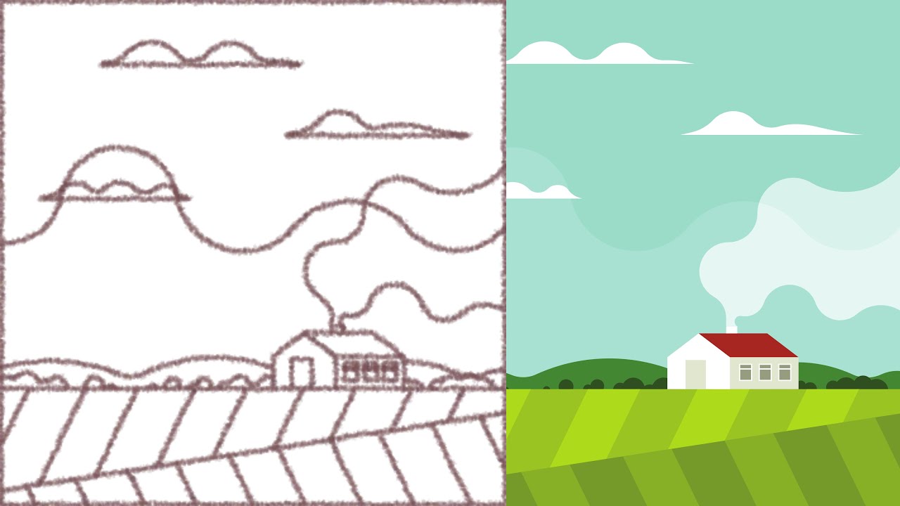 Create a Flat Design Agricultural Landscape with Inkscape - YouTube