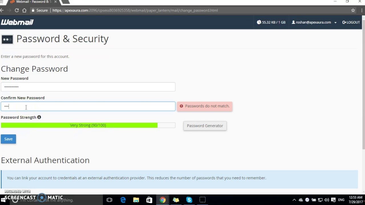 How to Changing your Webmail Password - YouTube
