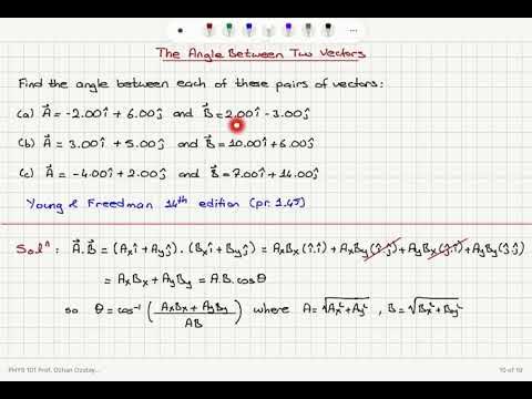 The Angle Between Two Vectors - YouTube