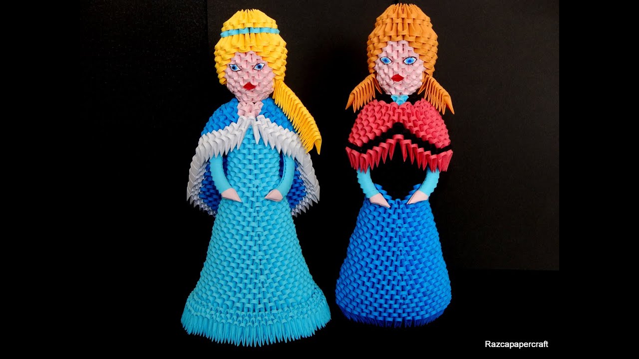 3d origami princess Anna tutorial part2 - YouTube