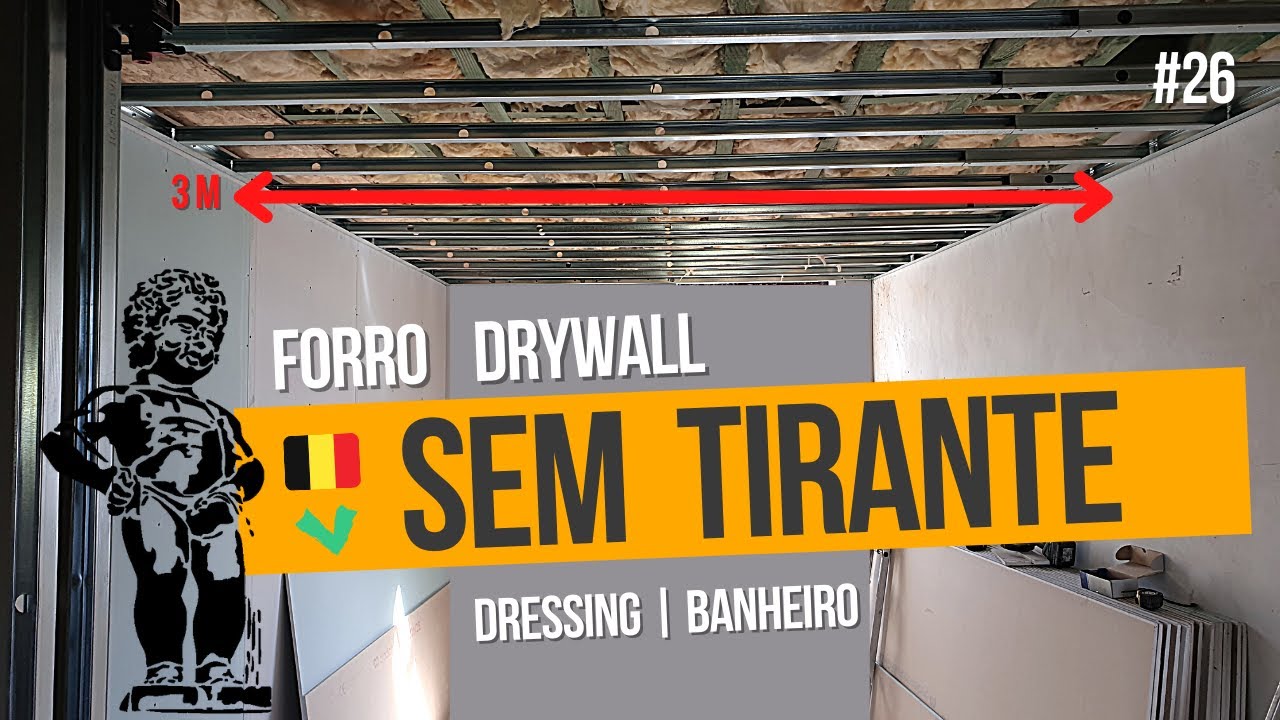 Forro drywall com montantes ( AUTO-PORTANTE) | Estrutura do dressing e ...
