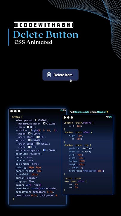 Create Delete Button using CSS #coding #css #shortvideo #shortsfeed #shorts #code #short #html5 ...