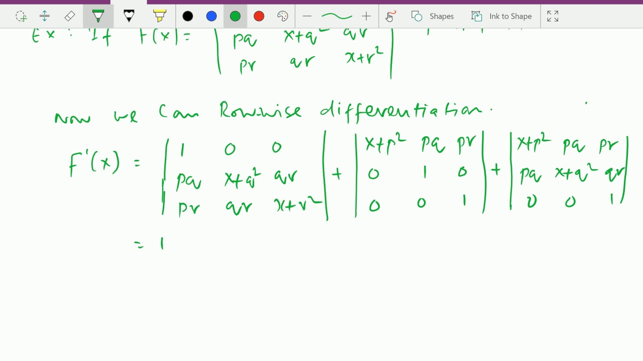 Calculus : - ( Differentiation determinants ; problem solving ) -- 37 ...