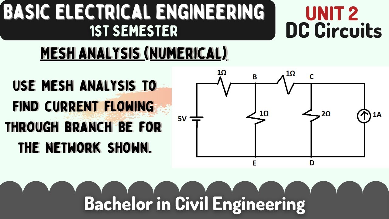 Calculate the current flowing through branch BE using mesh analysis ...