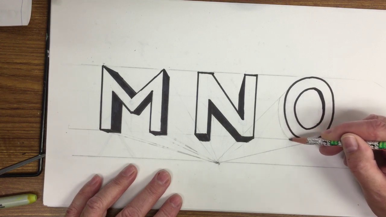 Letters M N O in One Point Perspective - YouTube