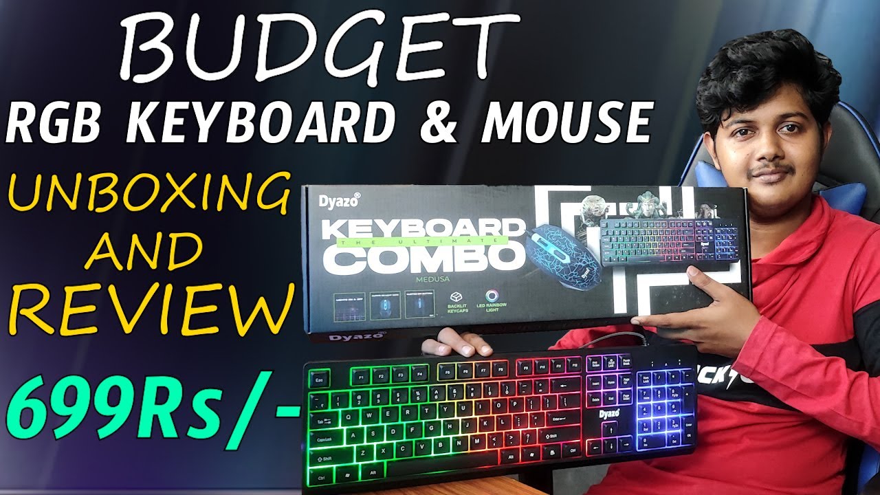 Budget RGB keyboard and mouse unboxing & Review | dyazo rgb keyboard ...
