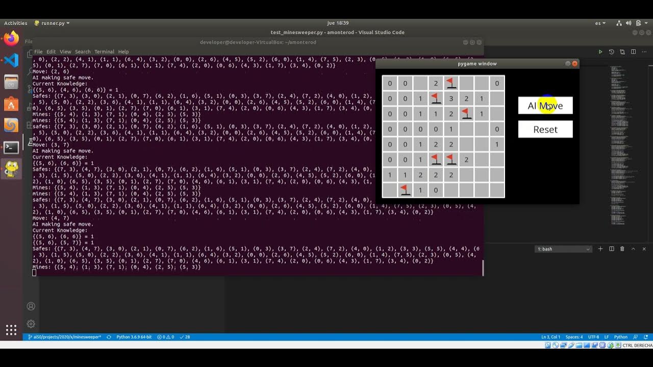 Cs50 Ai Project 1b Minesweeper Youtube