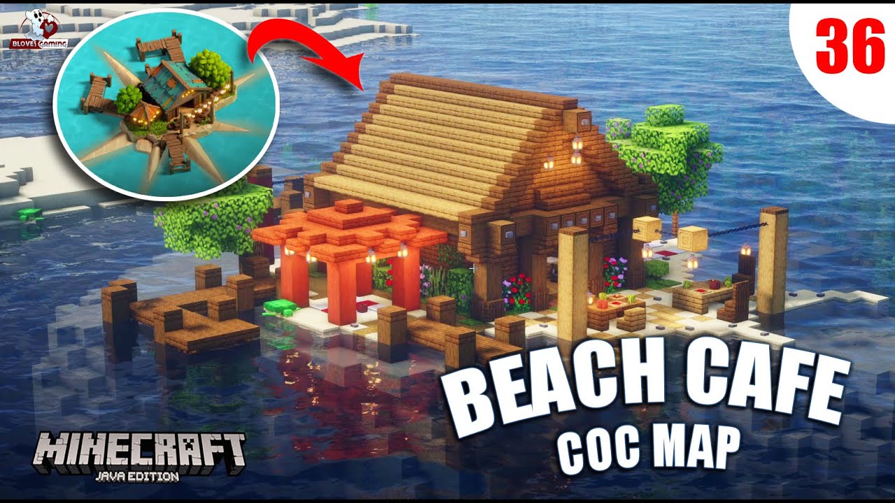 How to build a Beach House Minecraft survival Ep #36 | COC MAP BEECH ...