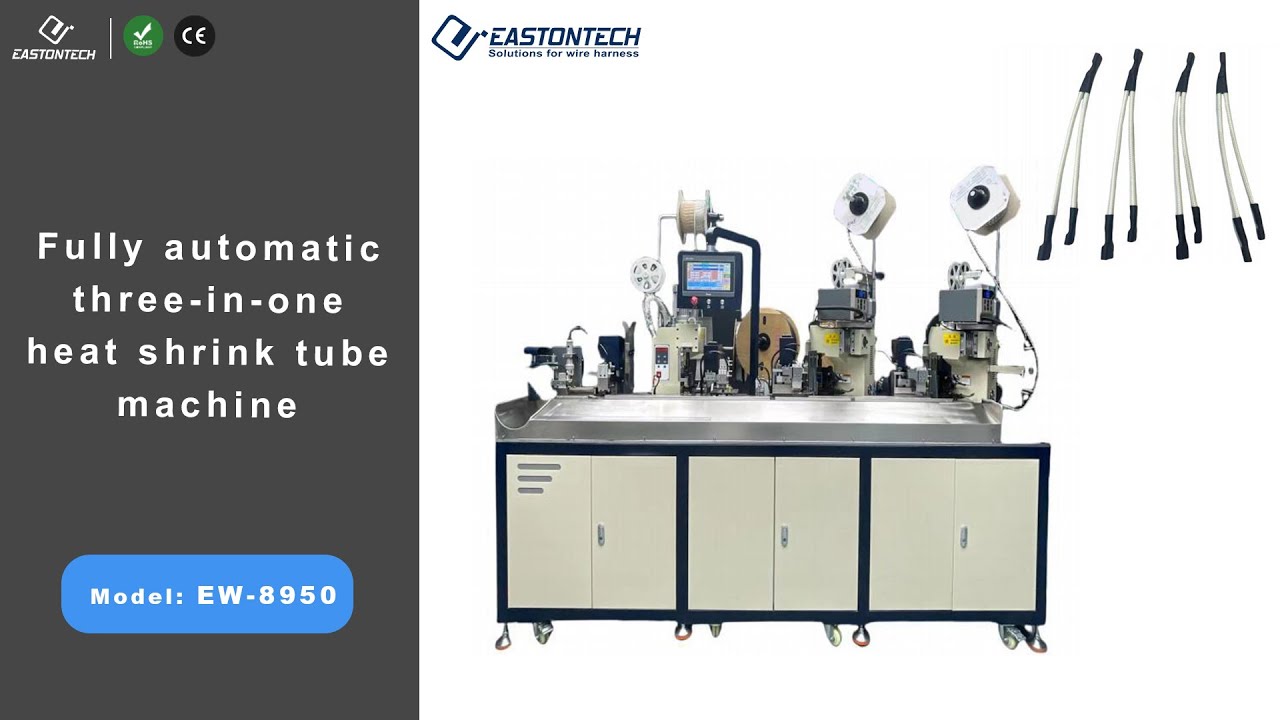EW-8950 Fully automatic three in one heat shrink tube machine ...