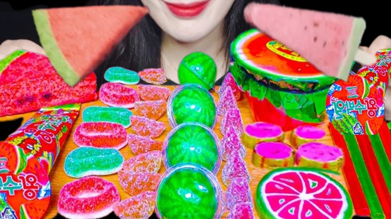 ASMR WATERMELON DESSERTS, WATERMELON CAKE, WATERMELON ICE CREAM, GUMMY ...