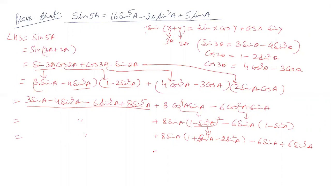 Proof of ----Sin (5A) - YouTube