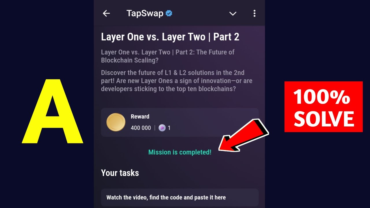 Layer One vs. Layer Two | Part 2 | Tapswap Code - YouTube