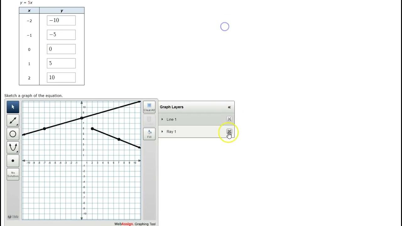 Graphing Lines in WebAssign - YouTube
