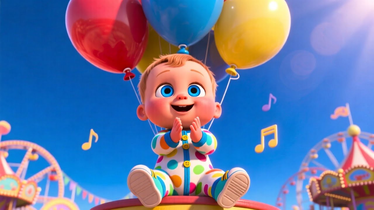 🎈🌞 Baby’s Summer Fair Balloon Fun 🎡 | Kids Rhyme | Balloon Colors ...