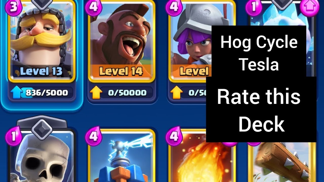 Hog+Tesla Cycle Deck Clash Royale - YouTube