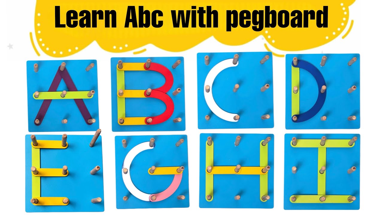 Learn ABC For Kids | Fun Pegboard Letter Building Activity | - YouTube