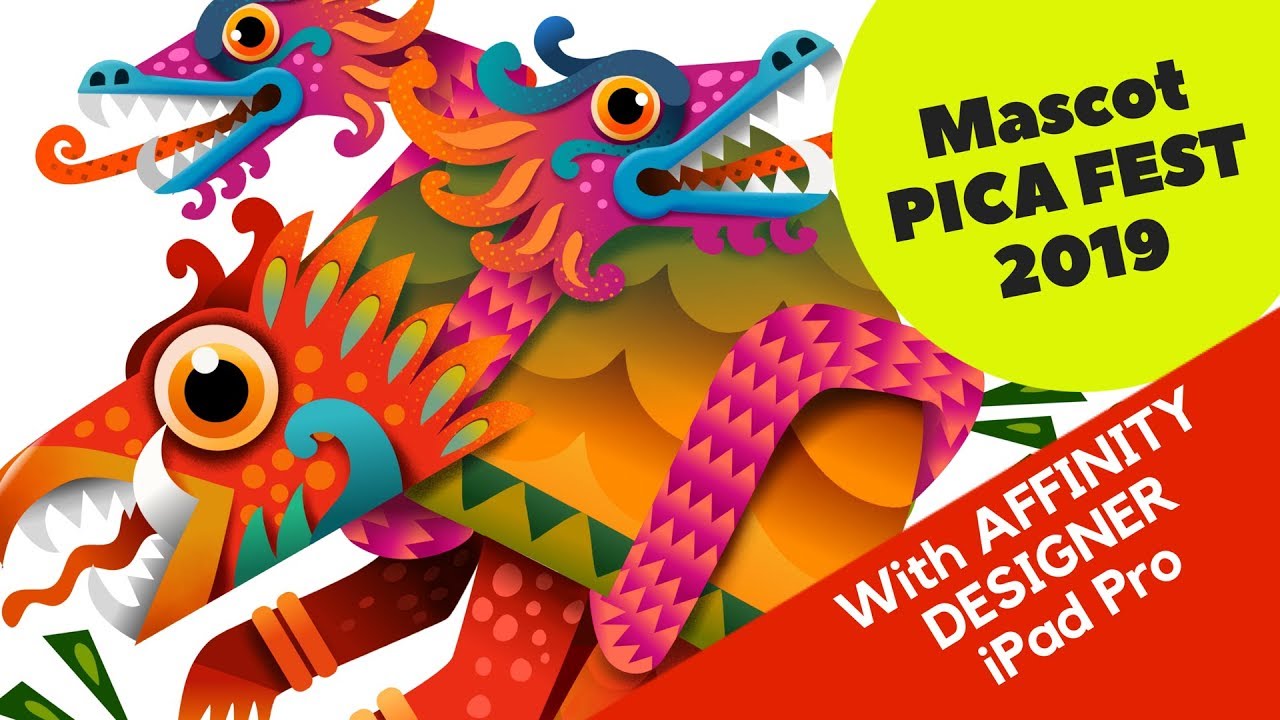 iPad Pro-Affinity Designer: desain maskot PICA FEST 2019 - YouTube