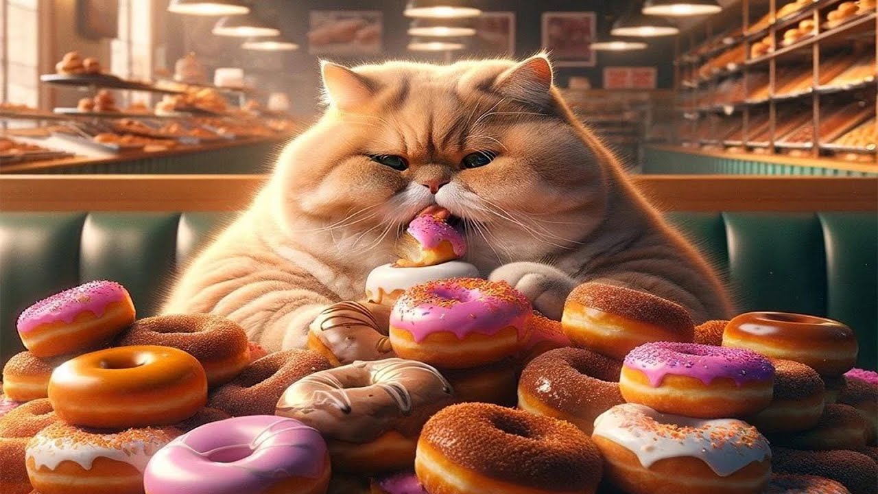 Cat and donuts - YouTube