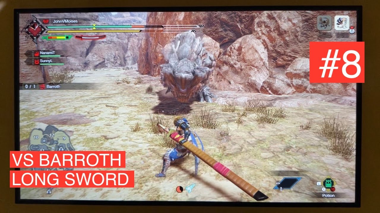 Monster Hunter Rise - Long Sword VS Barroth - Gameplay #8 - YouTube