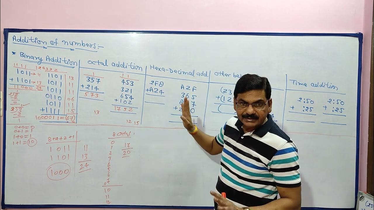 L-2 | numbers addition | binary addition | octal addition | hexadecimal addition. - YouTube