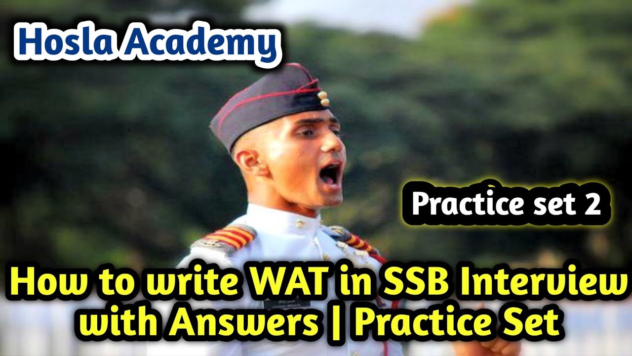 How to Write WAT in SSB Interview | WAT Practice Set with Answers for ...