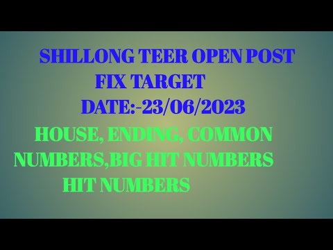 Shillong Teer Common Numbers today.Date:-22/06/2023. - YouTube