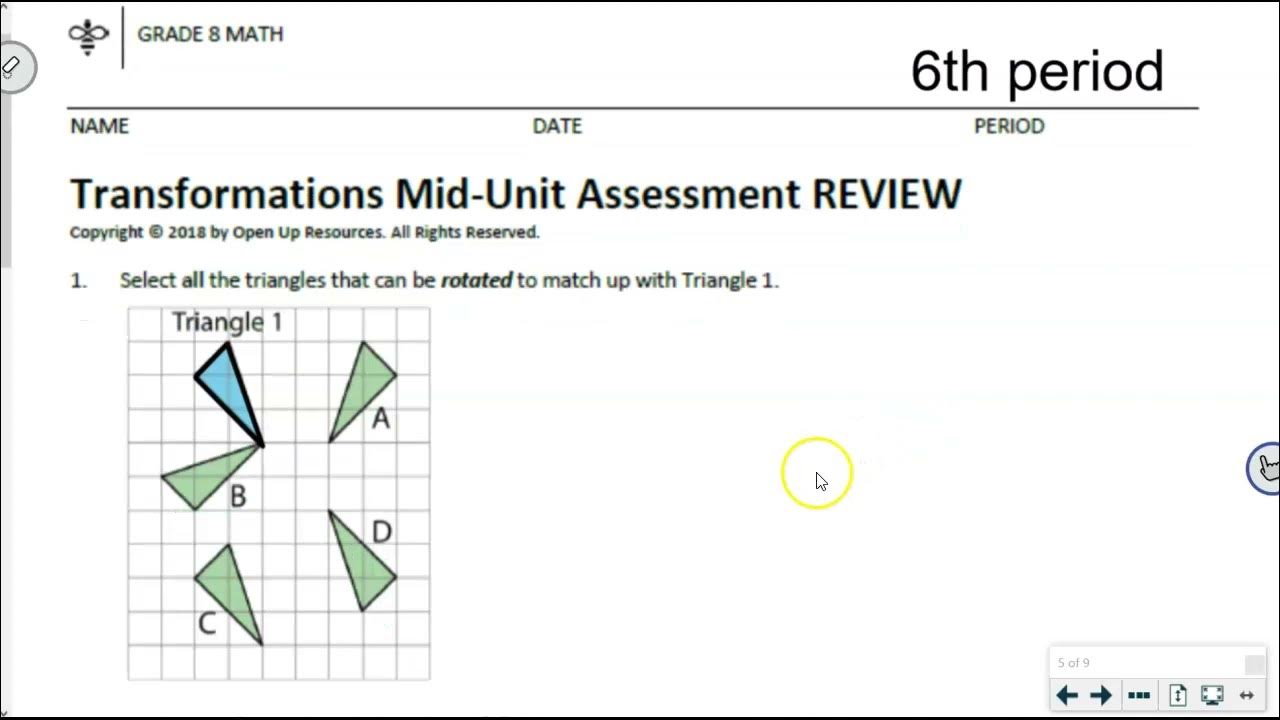 Math 8 Transformations Mid-Unit Assessment REVIEW - YouTube