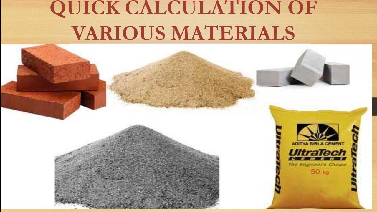 Quick calculation method of construction materials .(must watch - YouTube
