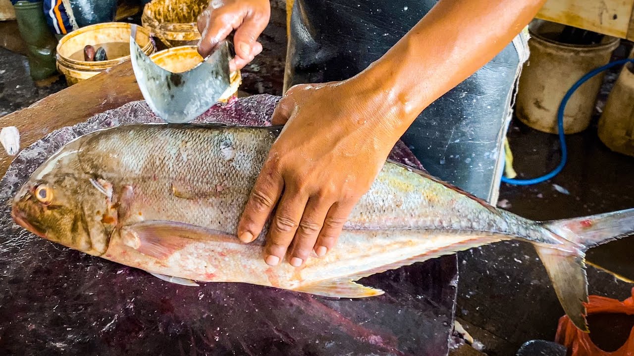 EXPERT FISH CUTTING || GT FISH CUTTING & SLICING IN TRADISIONAL FISH ...