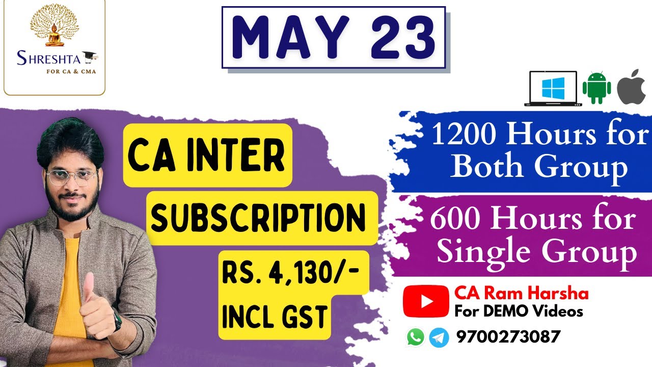 MAY 2023 | CA INTER | SUBSCRIPTION MODEL | ENGLISH MODE - YouTube