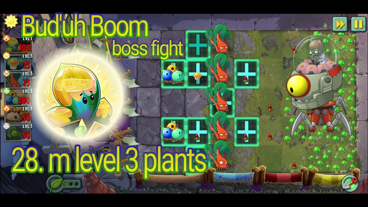 PvZ 2 Arena Week 307, 28m level 3 free, PvZ 2 Bud'uh Boom vs Zomboss ...
