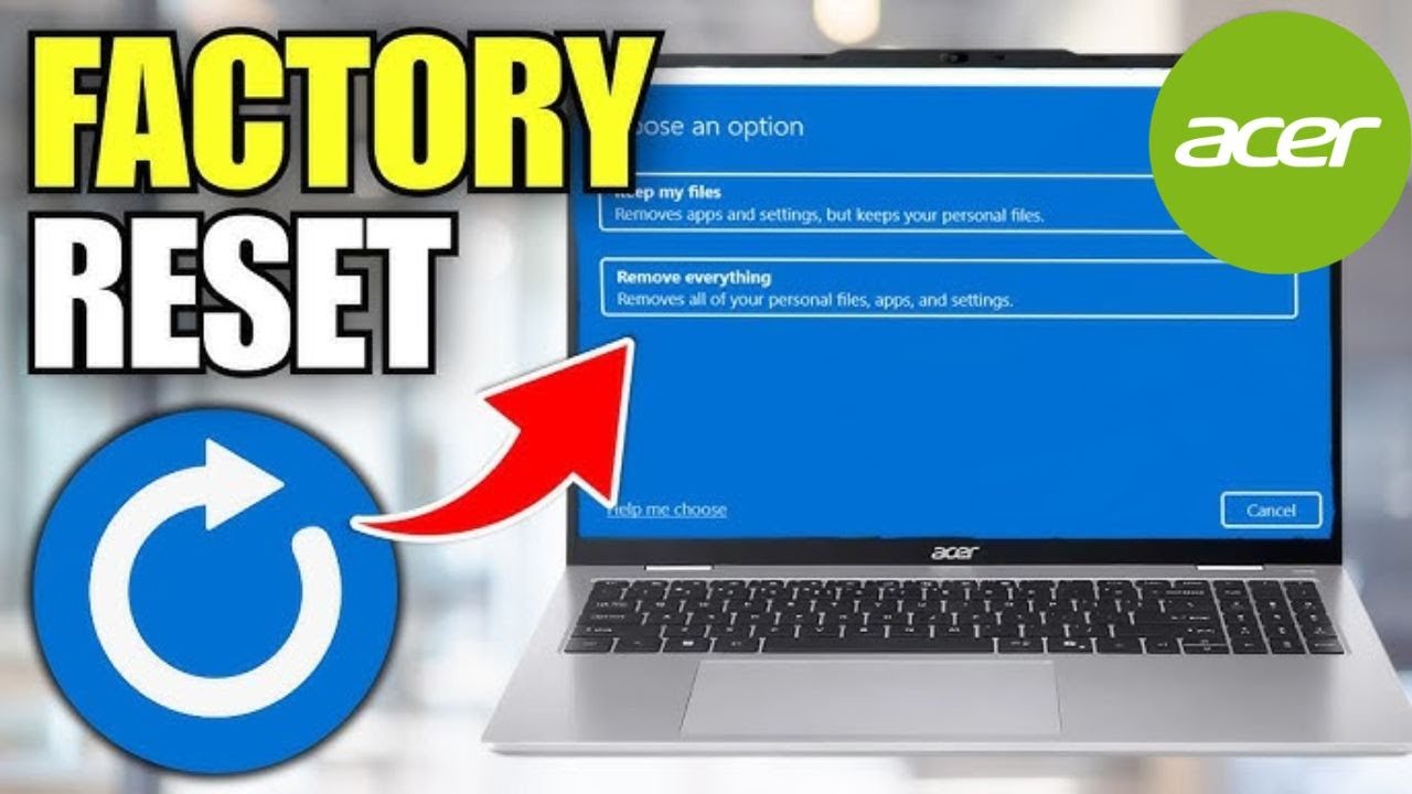 How To Reset Acer Laptop To Factory Settings - YouTube