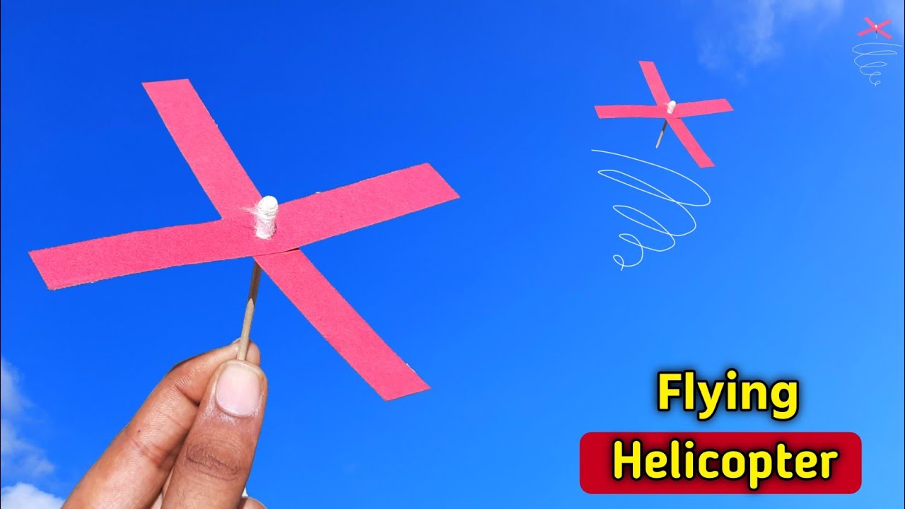 How to make paper flying helicopter , how to make paper spinner , easy ...