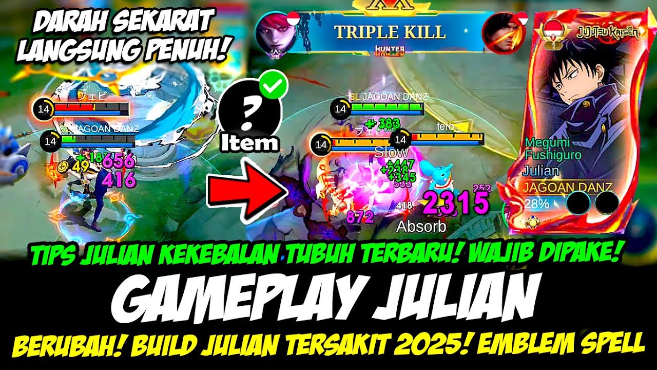 ITEM JULIAN KEKEBALAN TUBUH TERBARU TUTORIAL JULIAN PASTI JAGO BUILD ...