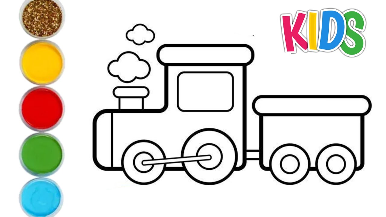 How to draw a train for kids /Draw train and colour it/ train easy ...