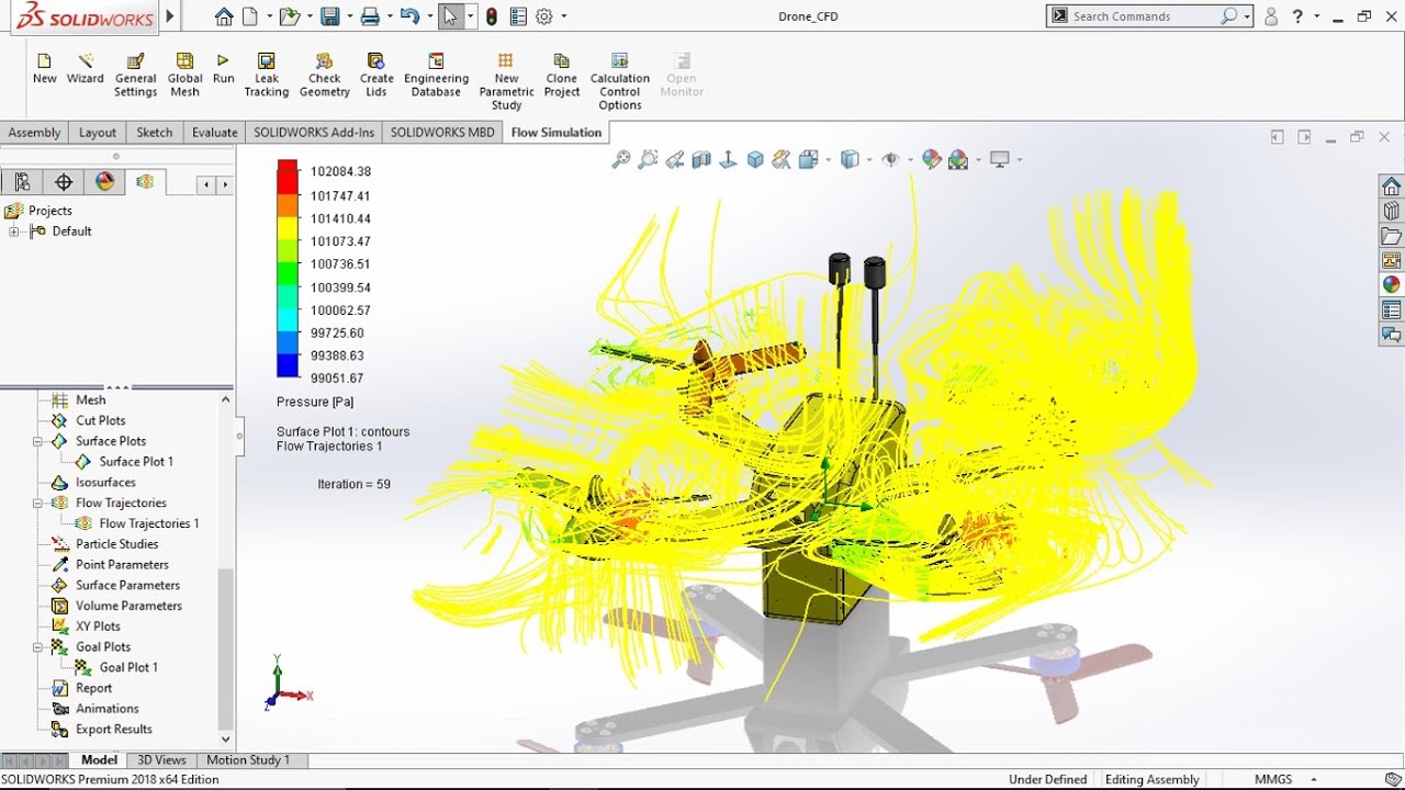 CFD Analysis Drone Use Solidworks - YouTube