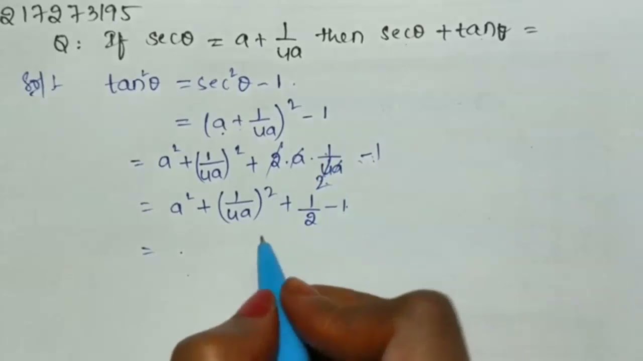 If ` sec theta =a+(1)/(4a) " then " sec theta + tan theta =` |Class 12 ...