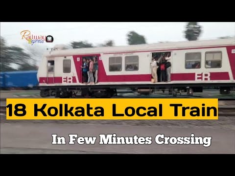 18 kolkata local train In few minutes/local train crossing full speed/# ...