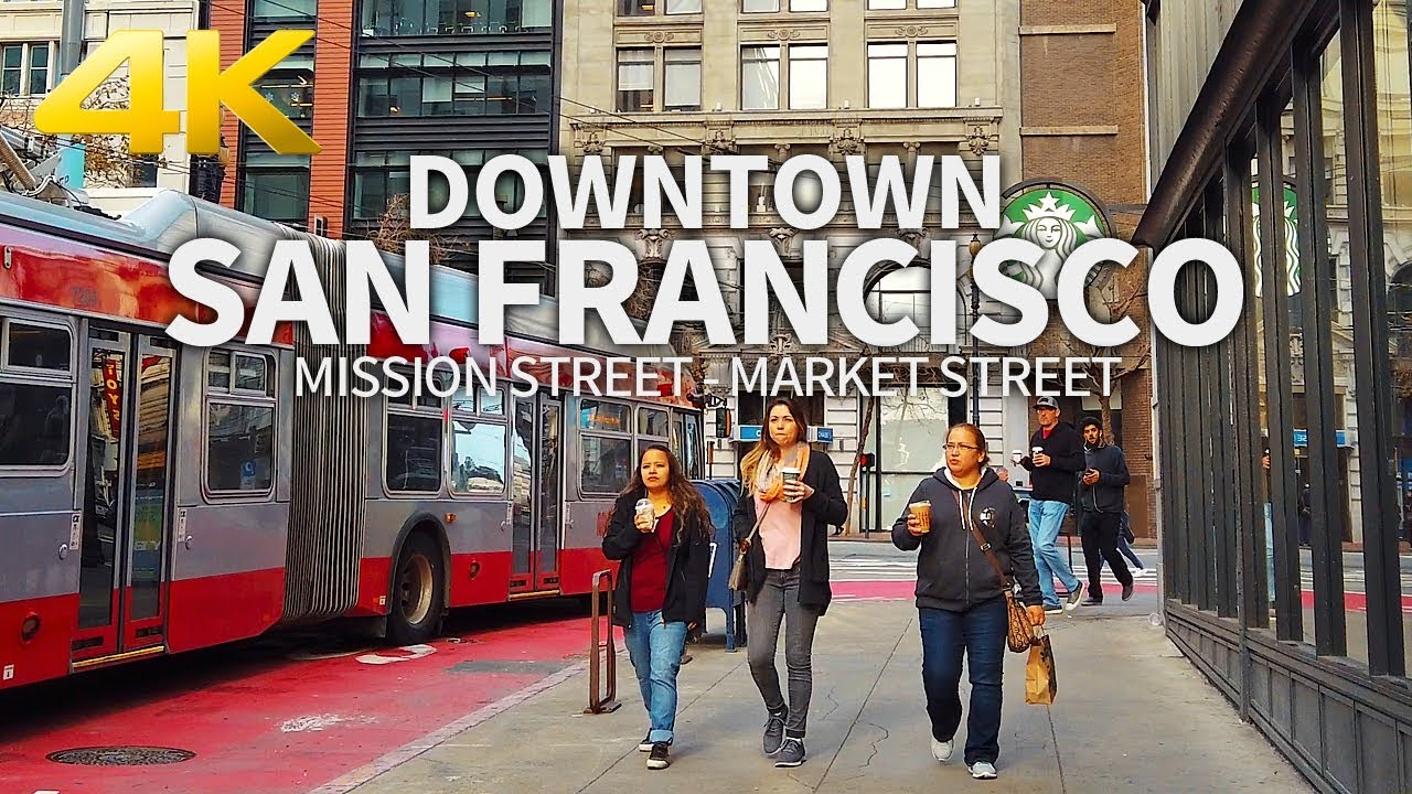 SAN FRANCISCO - Mission Street, Market Street Walk in San Francisco ...