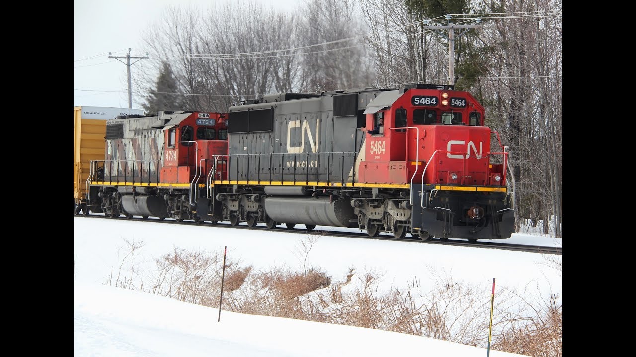 CN 460 CN 5464 4724 StPaulin 24 March 18 105 cars - YouTube