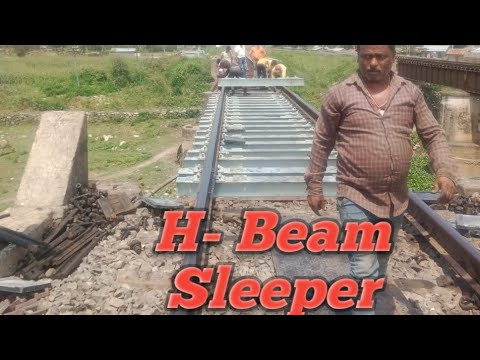 H Beam Sleeper Changing Work in Railway - YouTube