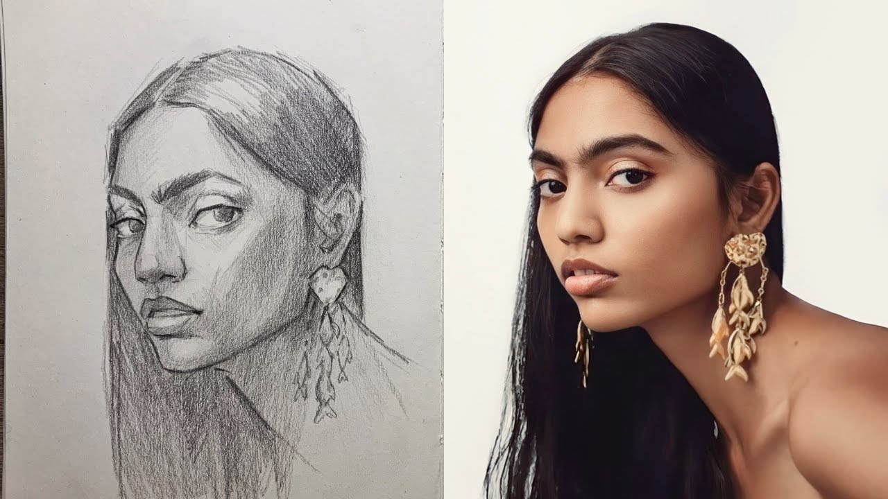 How to Draw a portrait sketch - YouTube